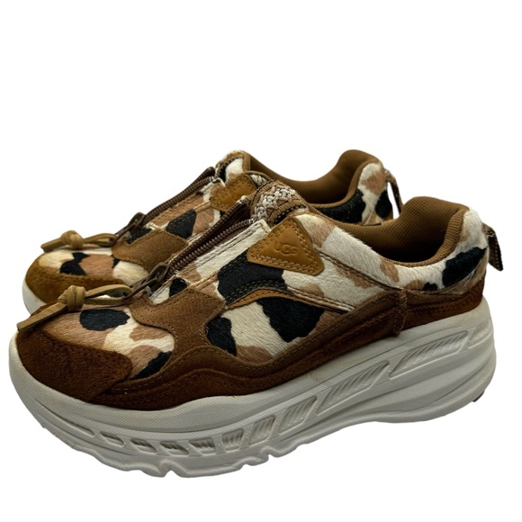 UGG | Shoes | Ugg Zip Cow Print Womens Leather Platform Shoes 12717 ...